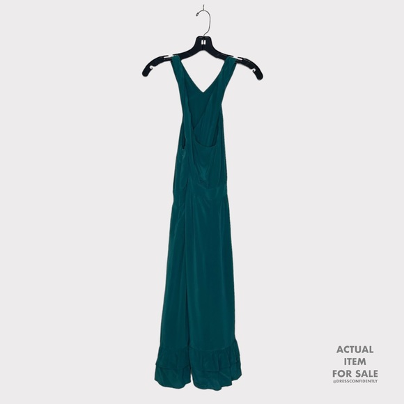 Sezane | Dresses | Szane Ditions Alienor Silk Midi Dress Emerald Green ...